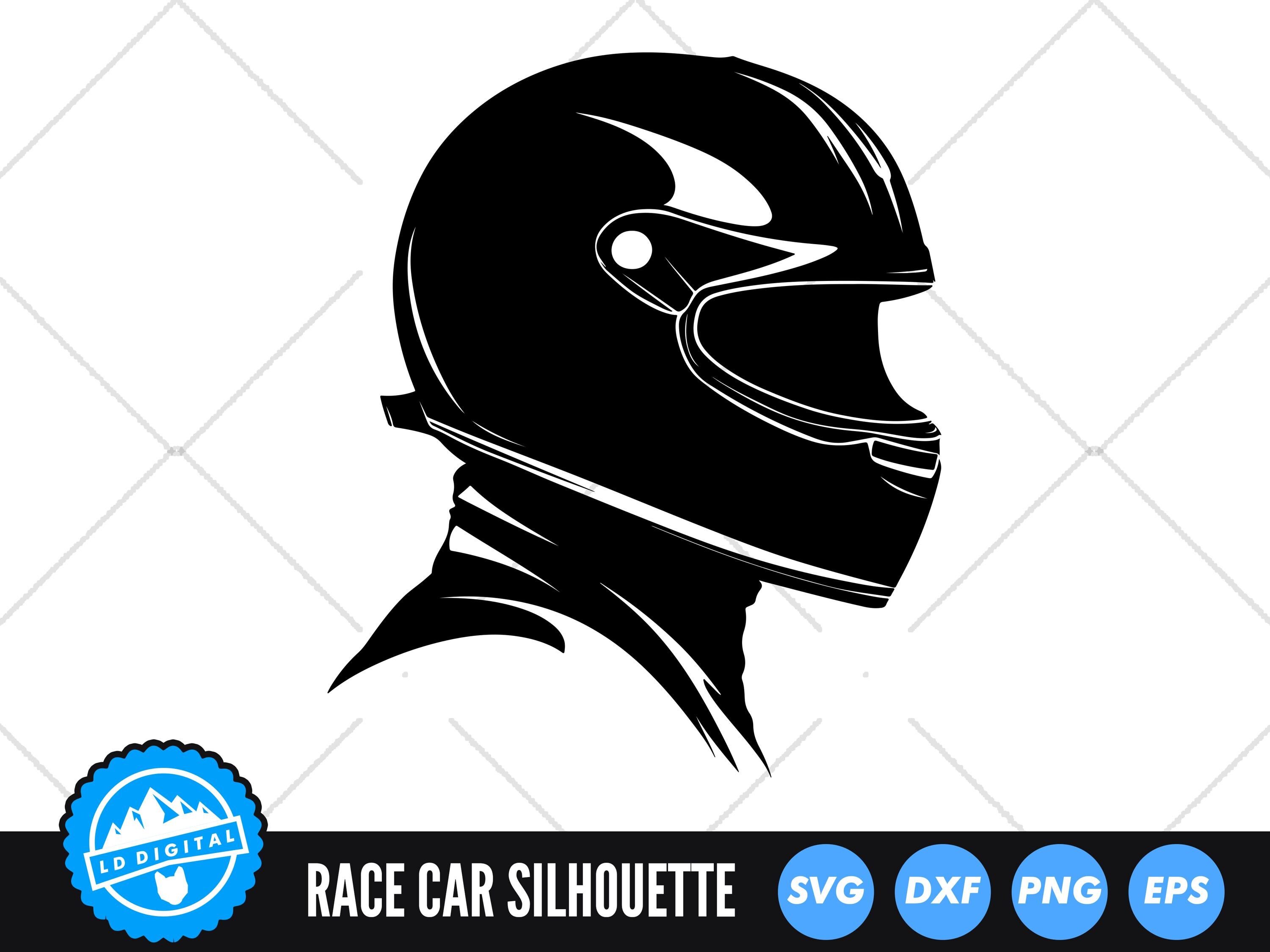 Race Car Driver SVG, Racing Helmet Silhouette Clipart, Motorsport PNG ...