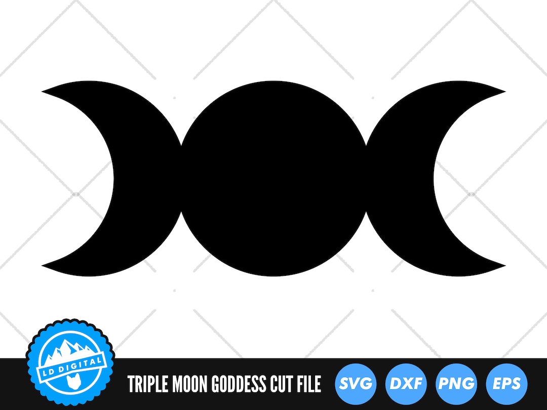 Triple Moon Goddess SVG Files | Wiccan SVG Cut Files | Pagan SVG Vector ...