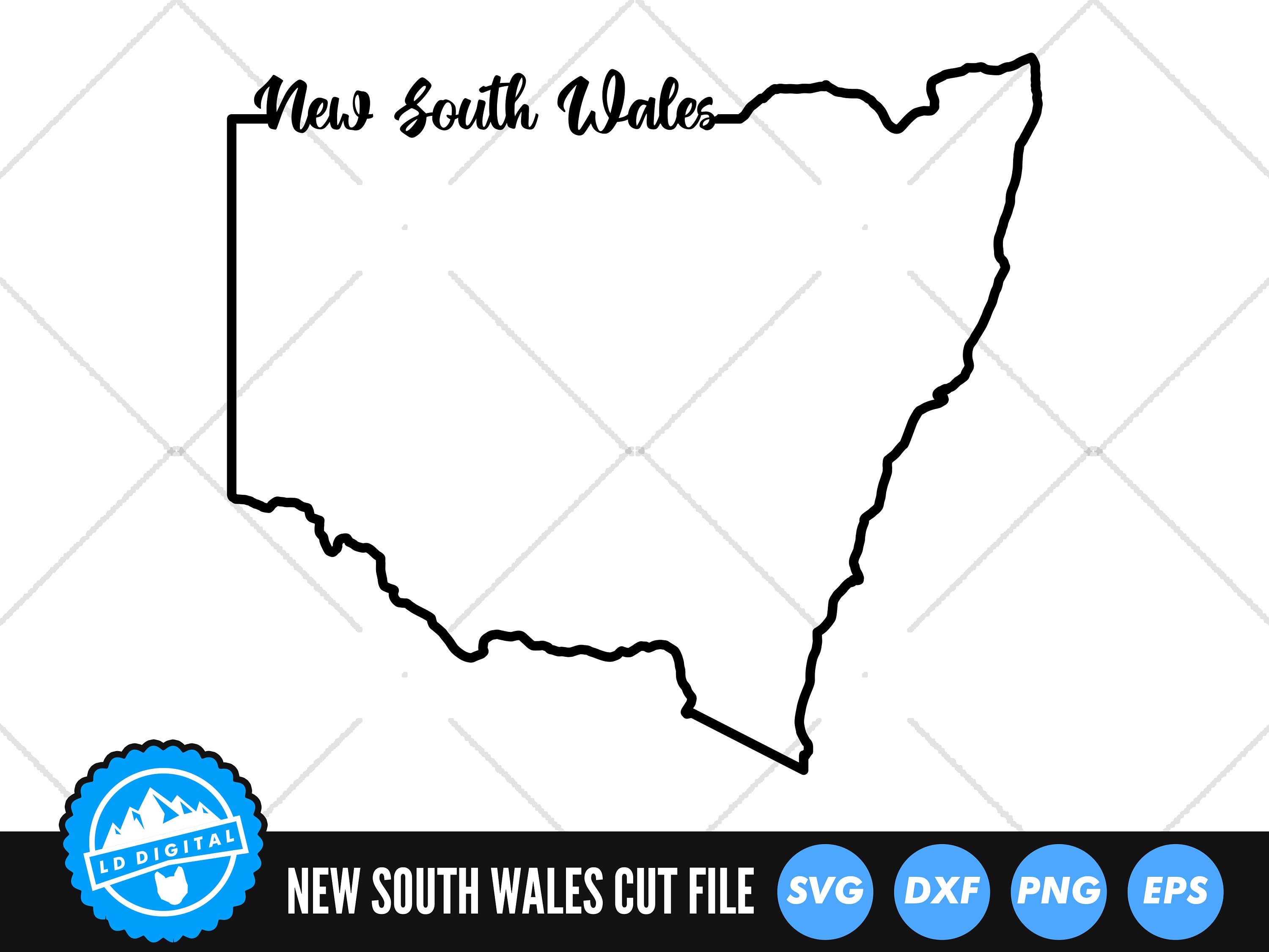 New South Wales Outline SVG Files NSW Cut Files Australian States ...