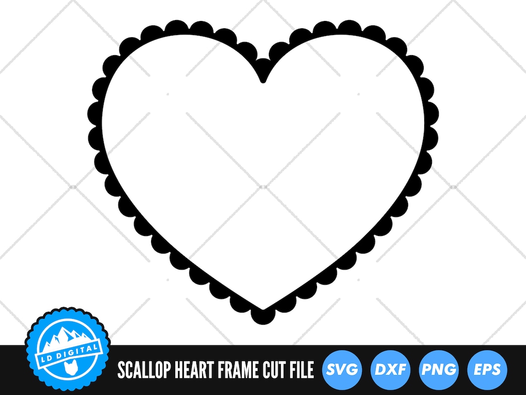 Scallop Frame SVG Files | Heart Frame Cut Files | Frame SVG Vector ...