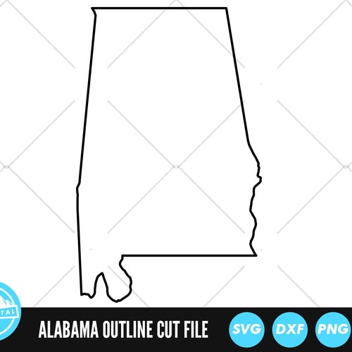 Alabama Outline SVG Files Alabama Cut Files United States - Etsy