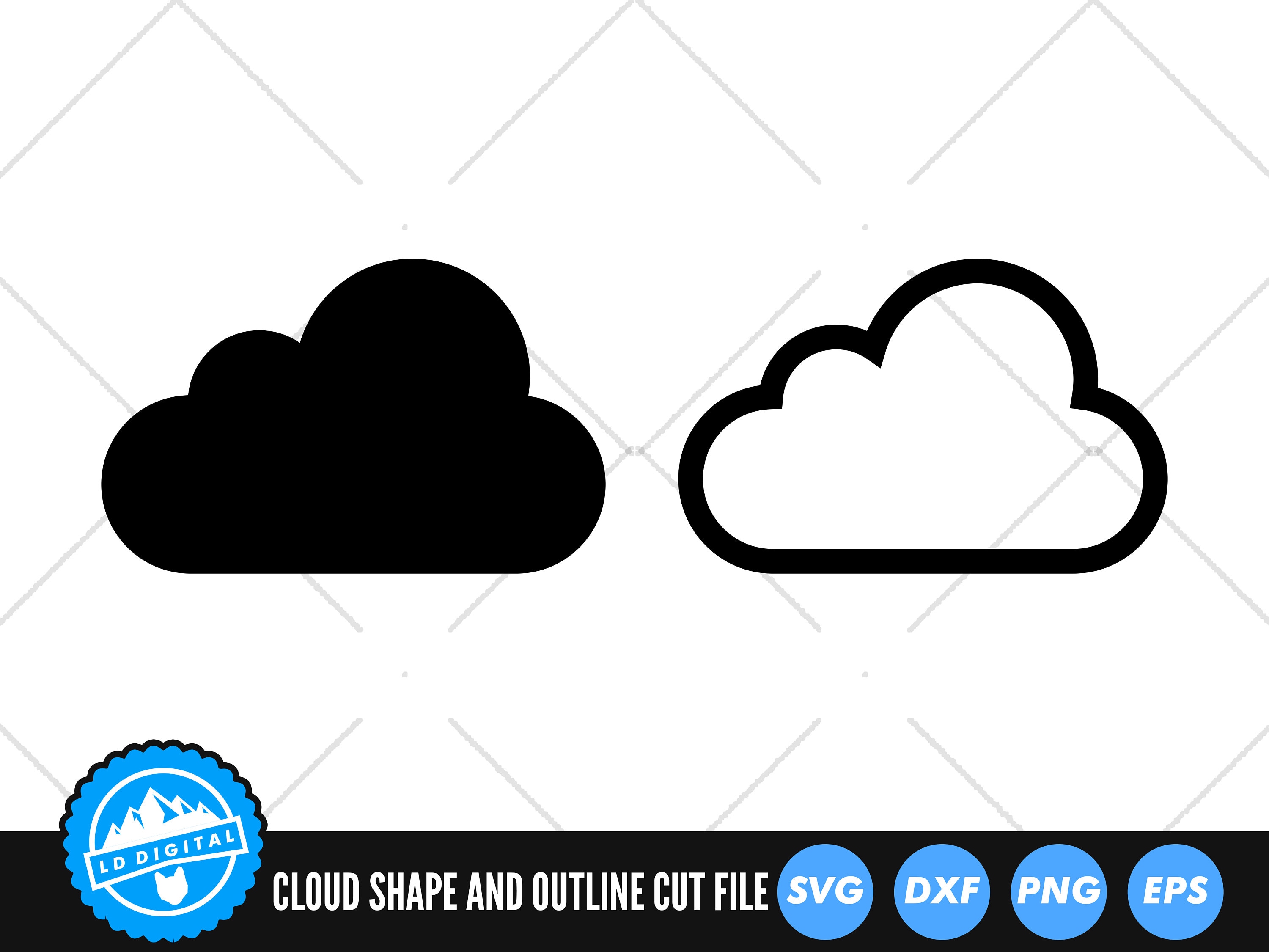 Cloud Outline And Shape Svg Files Cloud Silhouette Cut Files Etsy Uk