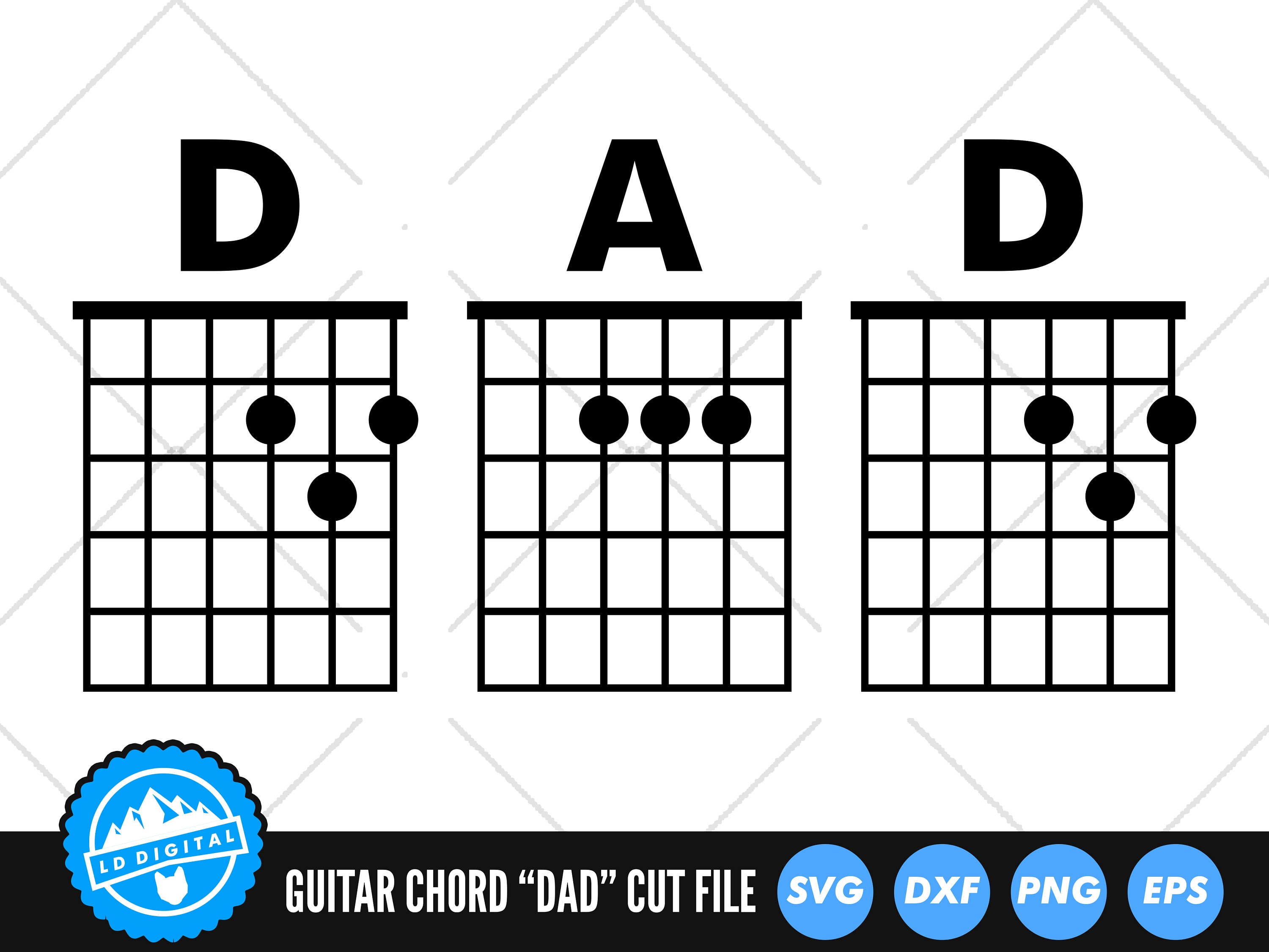 Dad Guitar Chords SVG Files Music Chords Cut Files Fathers | Etsy