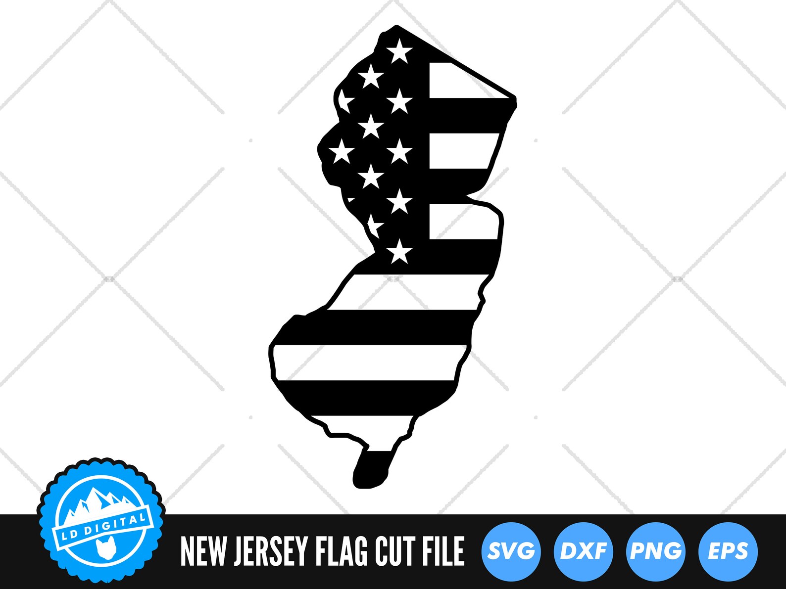 New Jersey US Flag SVG Files New Jersey Cut Files United States of ...