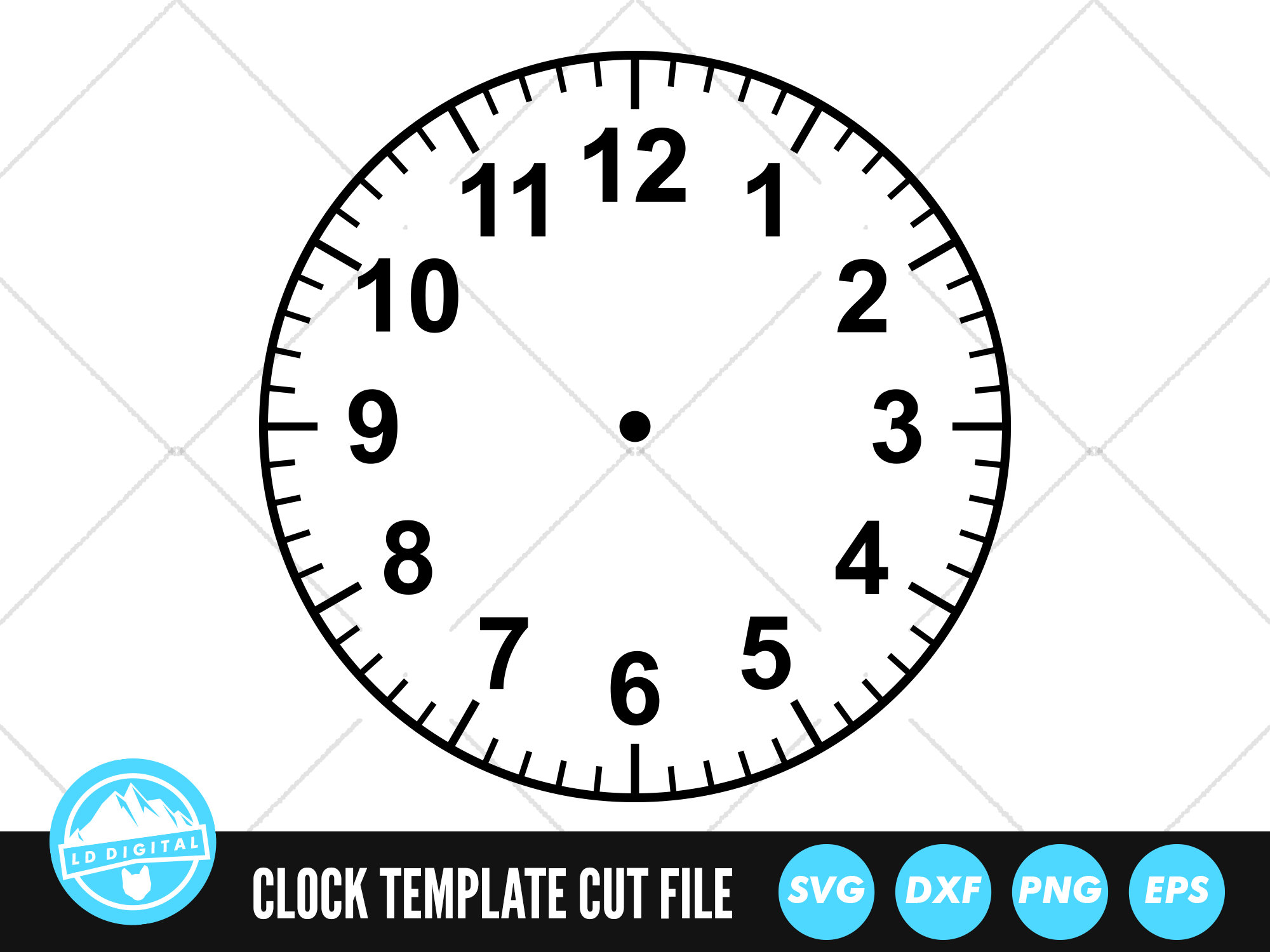Clock Face SVG Files | Clock Face Cut Files | Clock Face Template ...