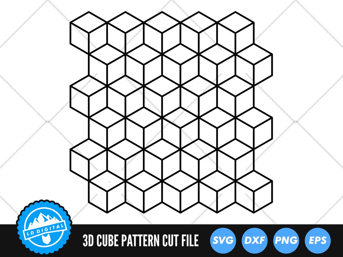 Cube Pattern SVG Files | 3D Cube Pattern Cut Files | Platonic Solids ...