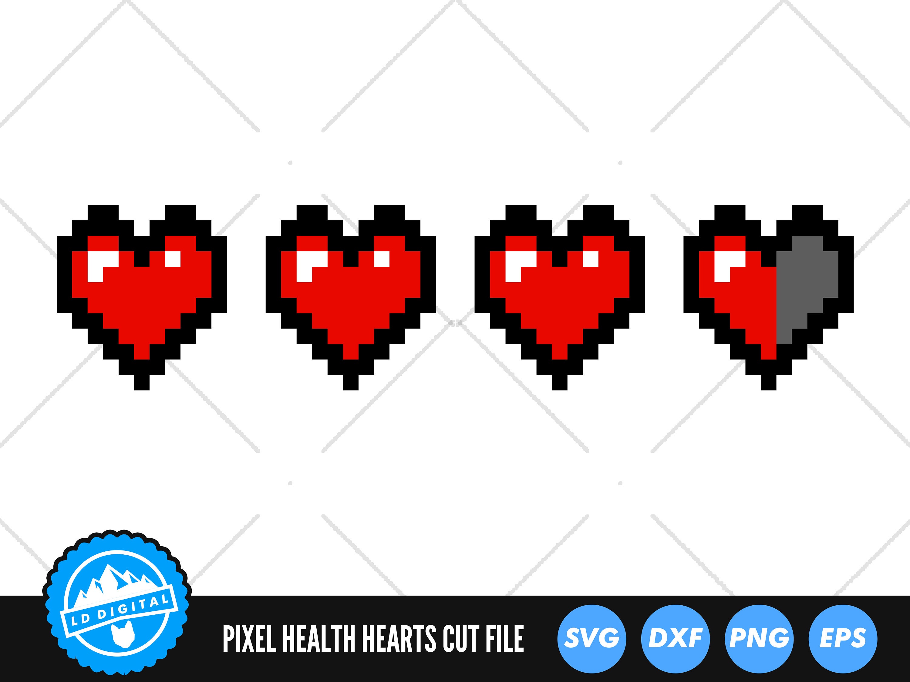 Pixel Health Hearts SVG Files Life Hearts Cut Files Retro - Etsy Australia