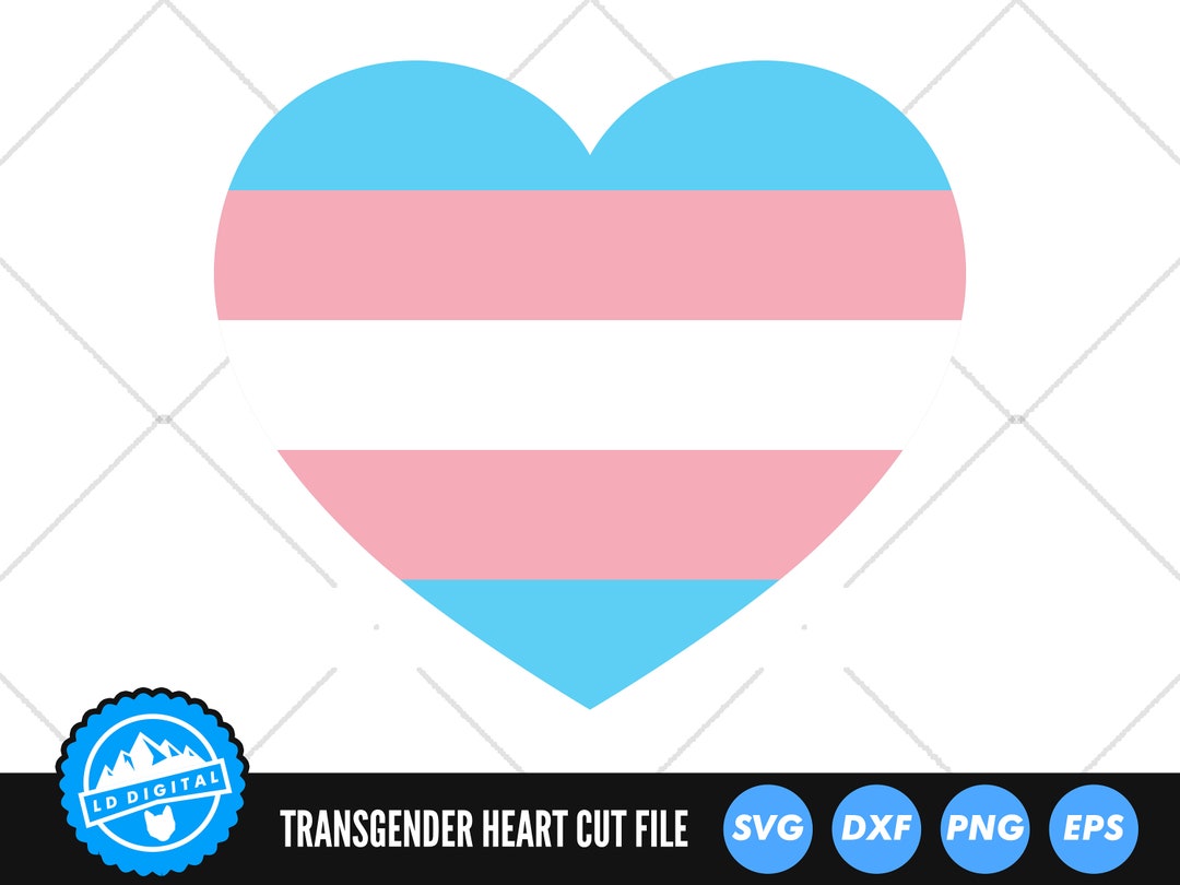Transgender Heart SVG Files | Trans Pride Heart Cut Files | LGBTQ Love ...