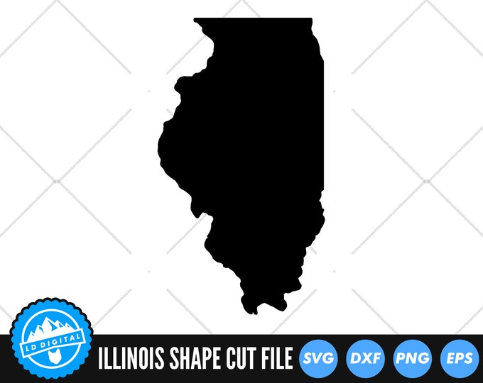 Illinois Map Outline SVG DXF Files Cut Files United States of America ...