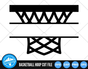 Basketball Hoop Frame SVG Files Basketball Monogram Cut | Etsy