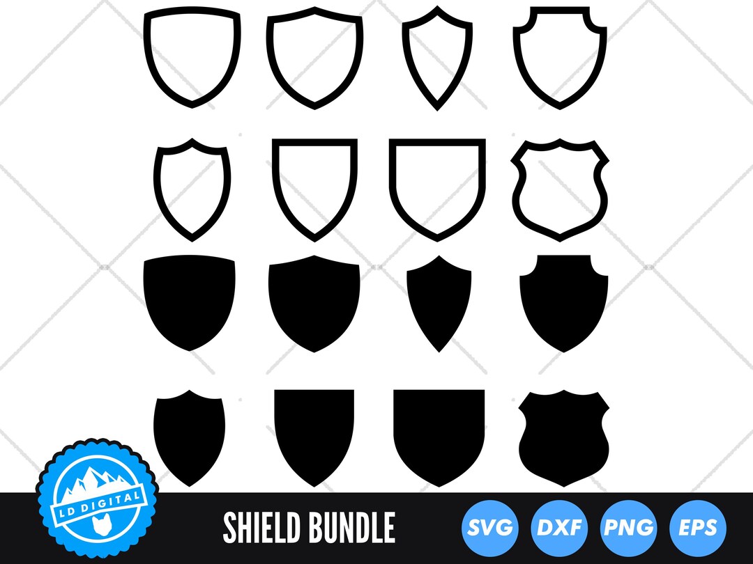Shield SVG Bundle, Shield Silhouette Cut Files for Cricut, Shield ...