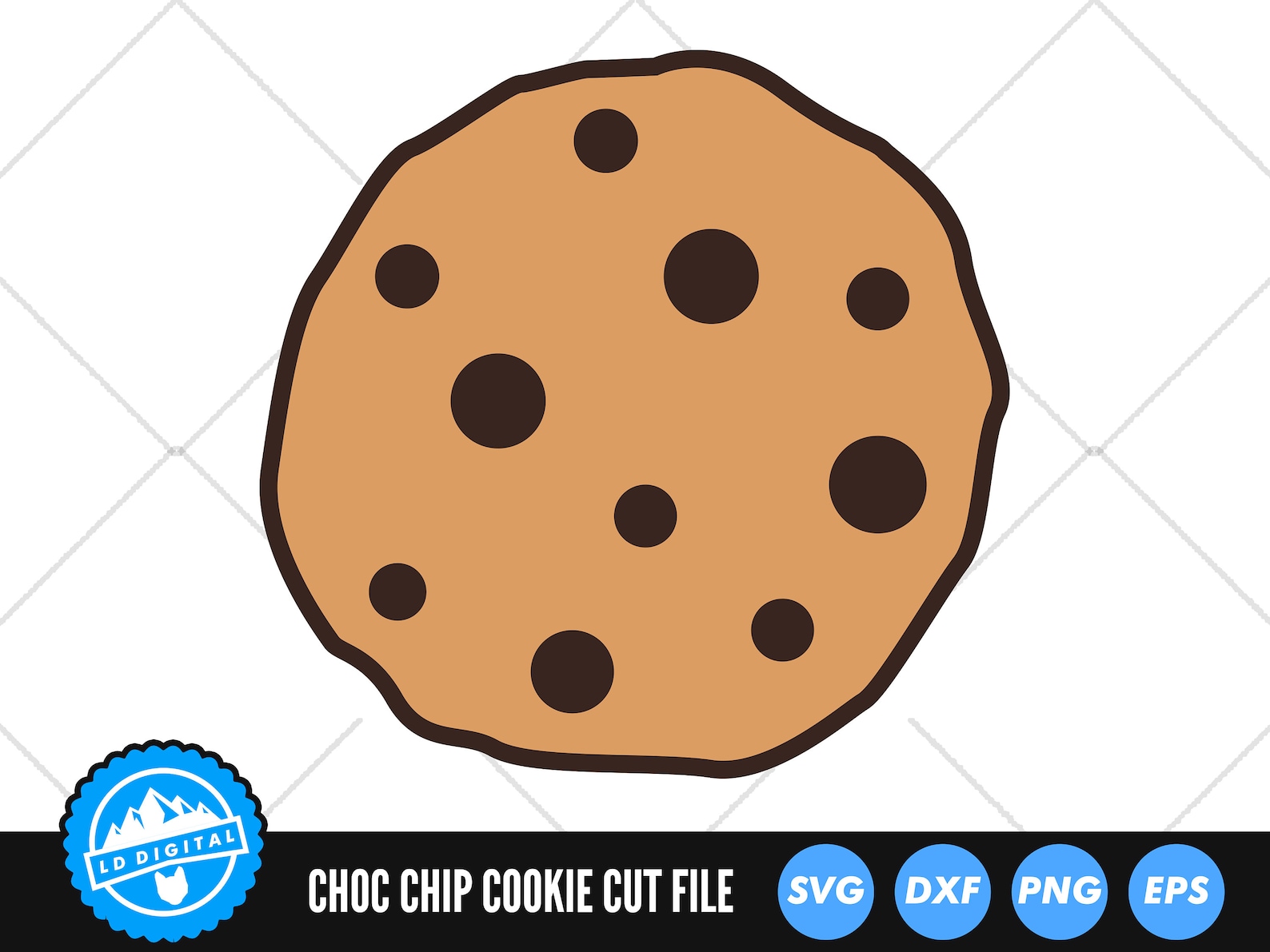 Chocolate Chip Cookie SVG Files | Choc Chip Cookies SVG Cut Files ...