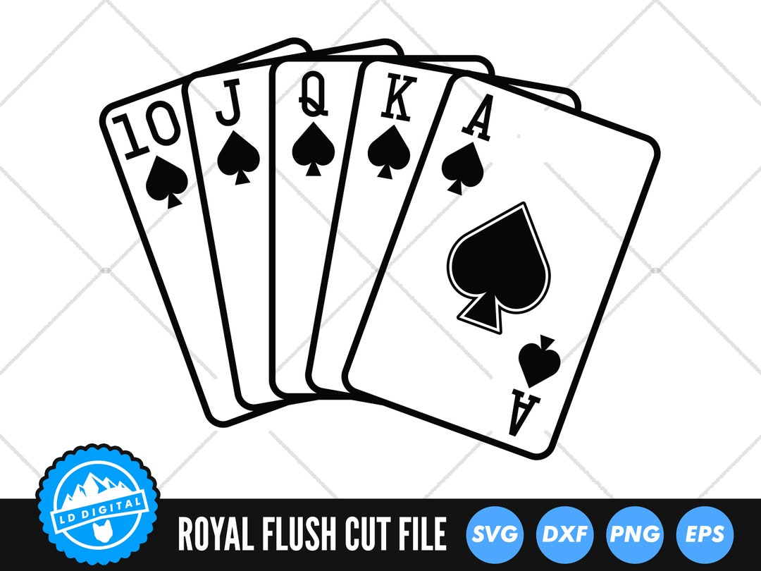 Royal Flush SVG Files | Poker Cut File | Playing Cards SVG | Casino ...