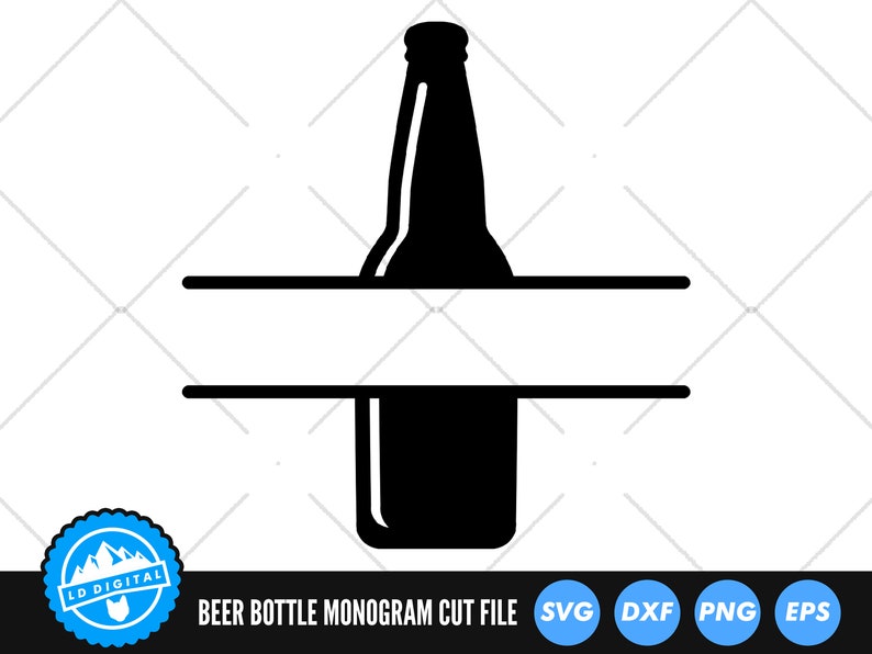 Beer Bottle Split Name Frame SVG Files | Bottle Monogram Cut Files ...