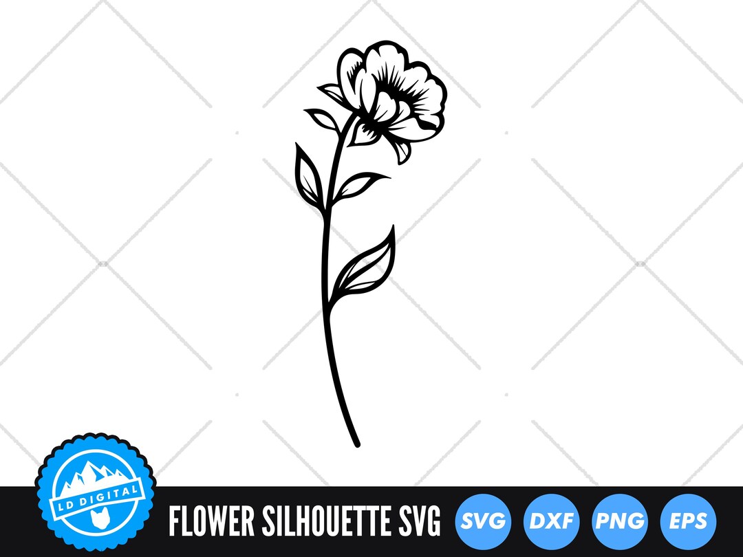 Flower SVG, Daisy SVG, Simple Flower Outline SVG, Floral Line Art Cut ...
