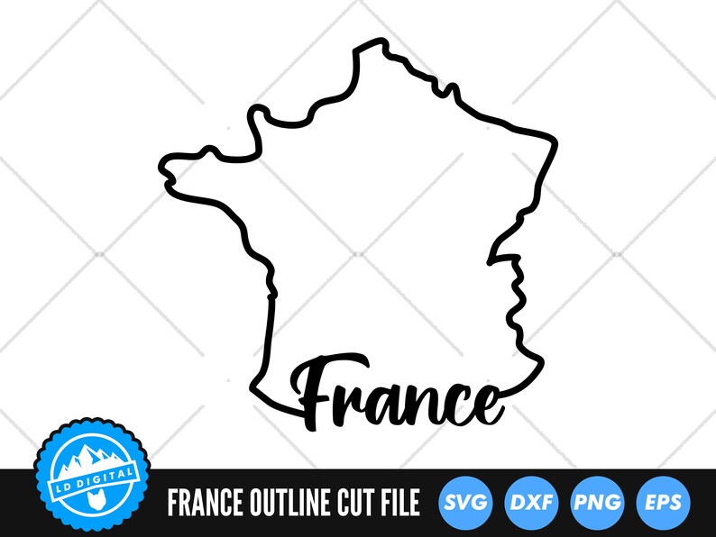 France SVG France Cut Files France Outline SVG France - Etsy