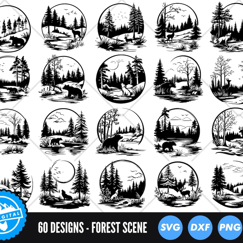 Forest Landscape Svg - Etsy