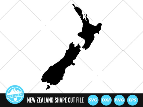 New Zealand Shape SVG Files New Zealand Cut Files | Etsy