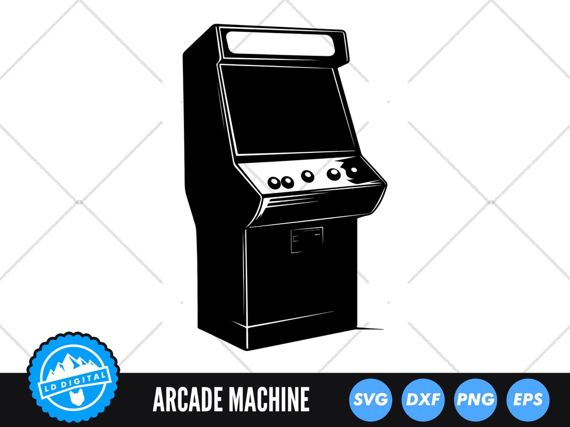 Retro Arcade Machine SVG Clipart: 80s Gamer Vector (digital Download ...