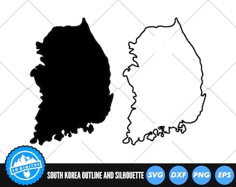South Korea SVG South Korea Cut Files South Korea Outline SVG South ...