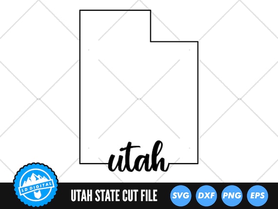 Utah Outline With Text SVG Files Utah Cut Files United - Etsy