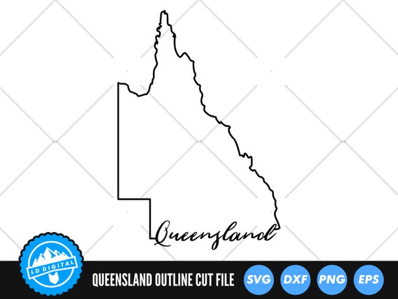 Queensland Outline SVG Files Queensland Cut Files | Etsy