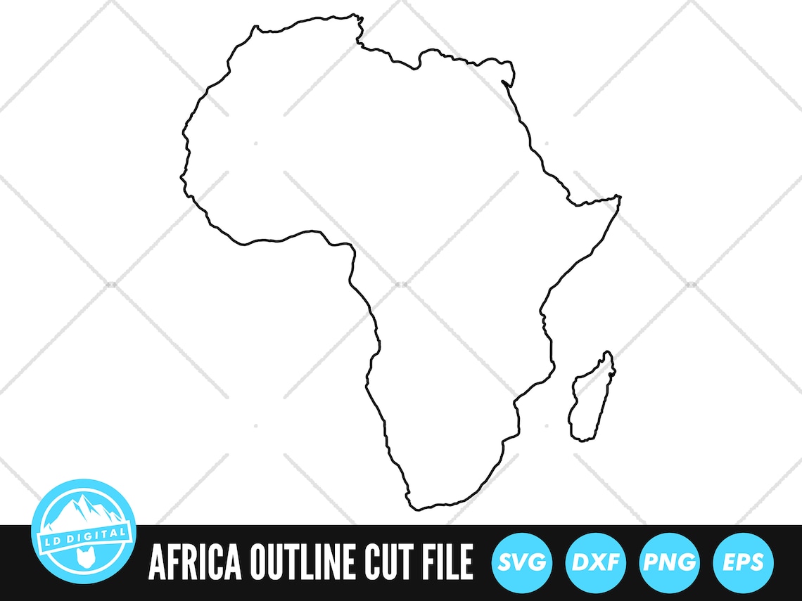 Africa Outline SVG Files Africa Cut Files Countries Vector - Etsy