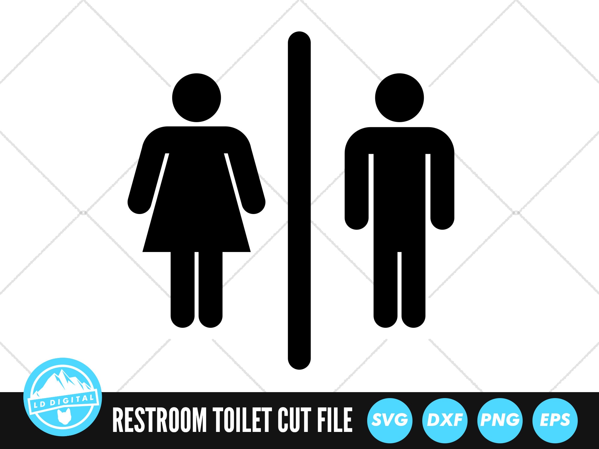 Restroom Symbol Svg Files Toilet Sign Cut Files Restroom Etsy
