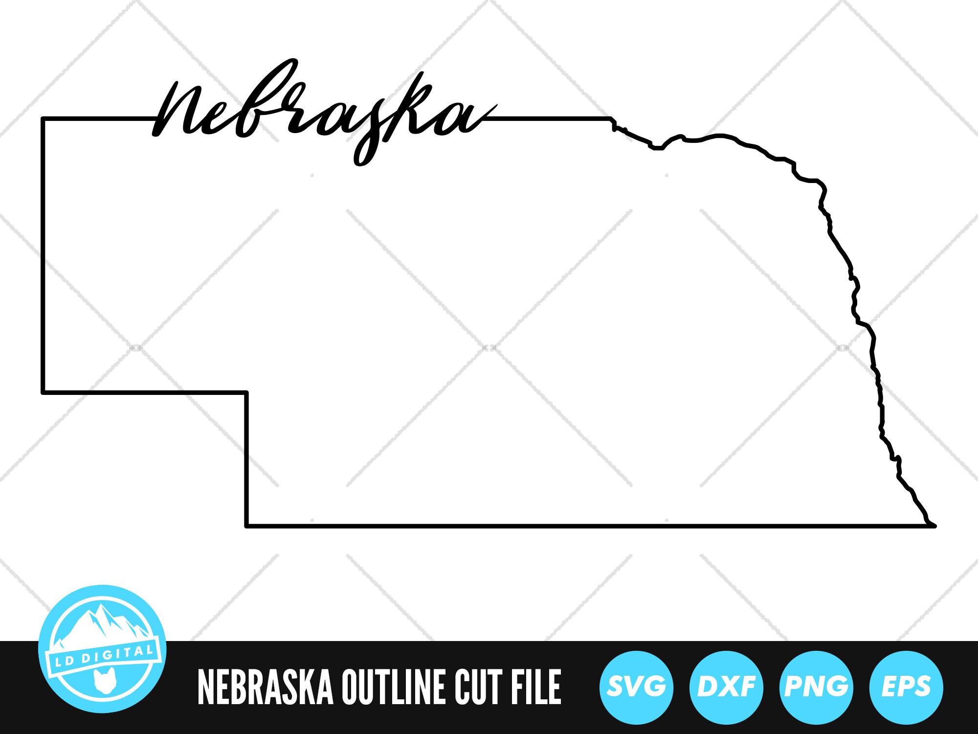 Nebraska Outline with Text SVG Files Nebraska Cut Files | Etsy