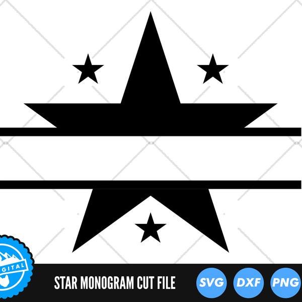 Star Split Monogram - Etsy