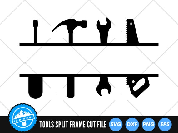 Tool Frame Monogram SVG Files Tools Split Frame SVG Cut - Etsy