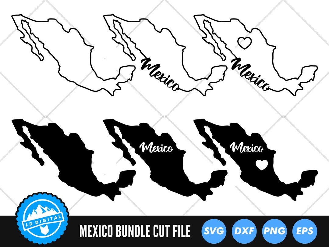 Mexico SVG Mexico Cut Files Mexico Outline SVG Mexico - Etsy