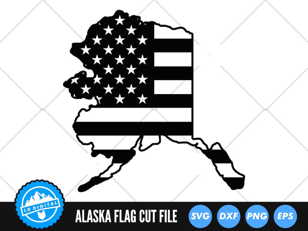 Alaska US Flag SVG Files Alaska Silhouette Cut Files United States of ...
