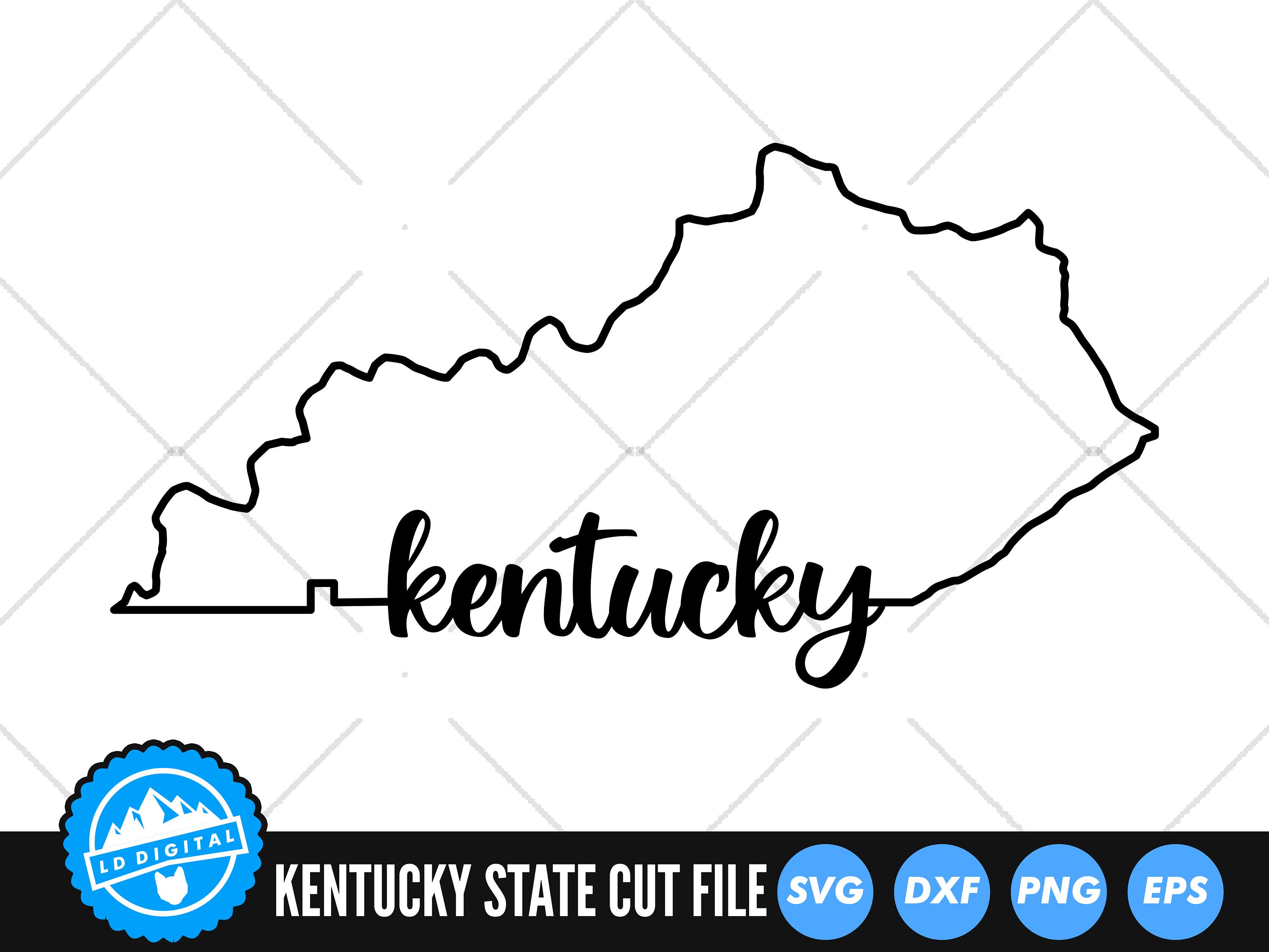 Esquema de Kentucky con archivos SVG de texto / Archivos de corte de ...
