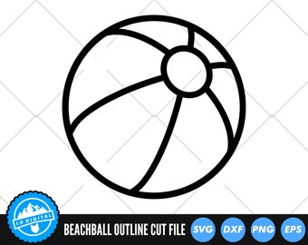 Beach Ball Silhouette SVG Files | Beach Ball Cut Files | Summer Beach ...