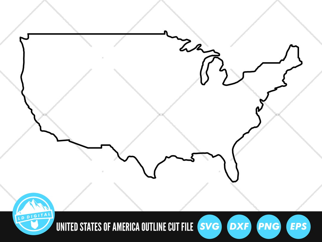 US Map Outline SVG Files | USA Silhouette Outline | United States Shape ...