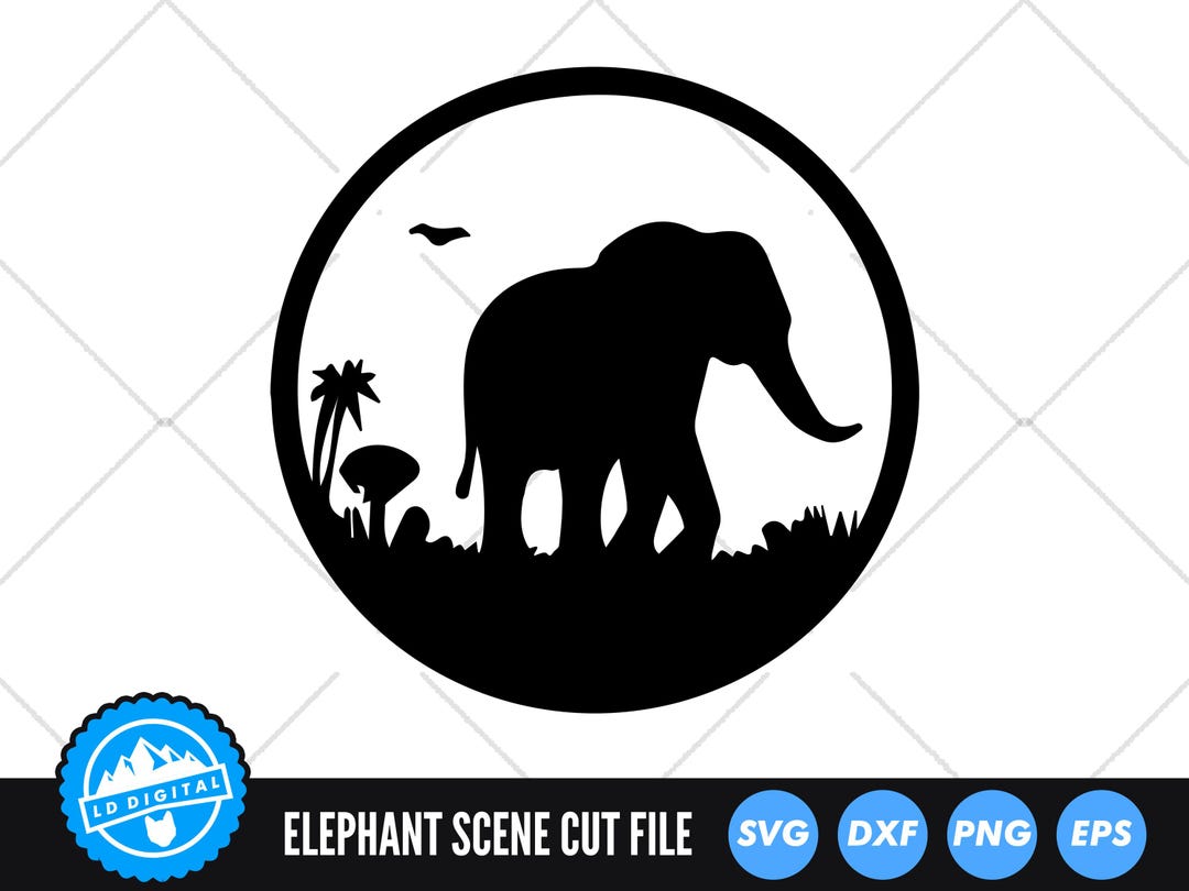 Elephant SVG Files Elephant Cut Files Safari Animal Vector Elephant ...