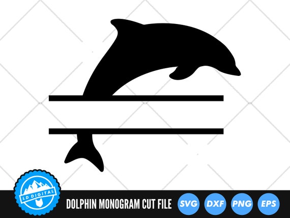 Dolphin SVG Files Dolphin Monogram SVG Cut Files Dolphin - Etsy