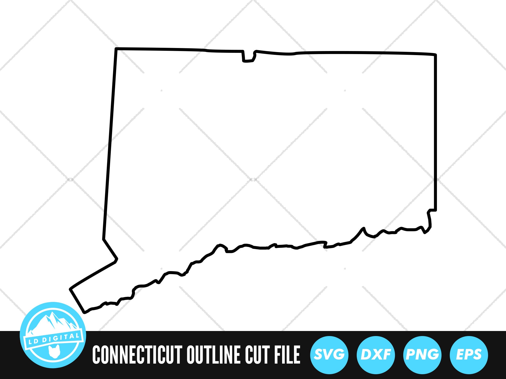Connecticut Outline SVG Files / Connecticut Cut Files / United States ...