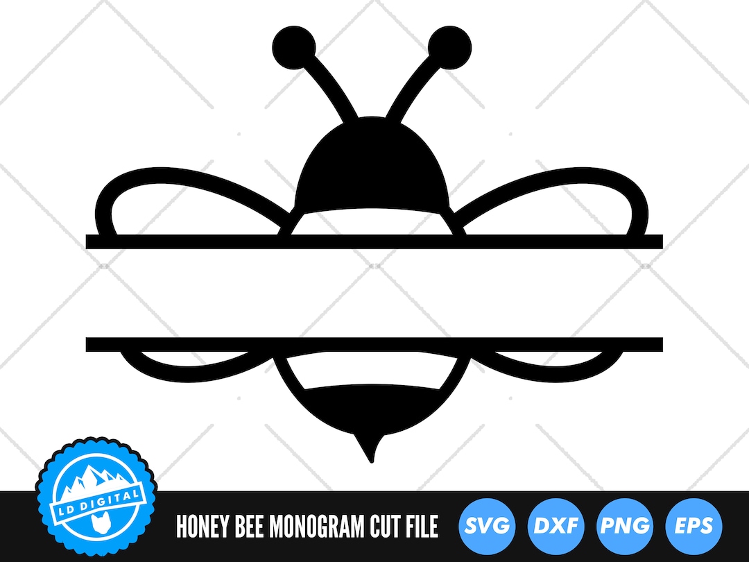 Honey Bee Monogram SVG Files | Bumblebee SVG Cut Files | Honeycomb Vector Files | Bee Hive Clip ...