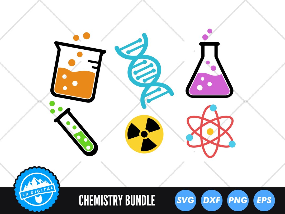 Science SVG Bundle, Chemistry Lab Clipart, DNA, Beaker, Flask, Test ...