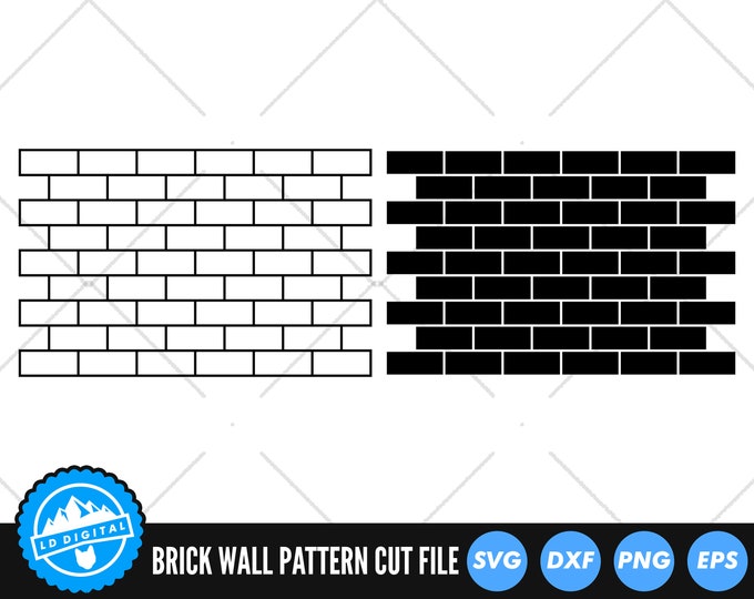 Brick Wall Outline Svg, Brick Wall Outline Cricut Cut File, Brick Wall ...
