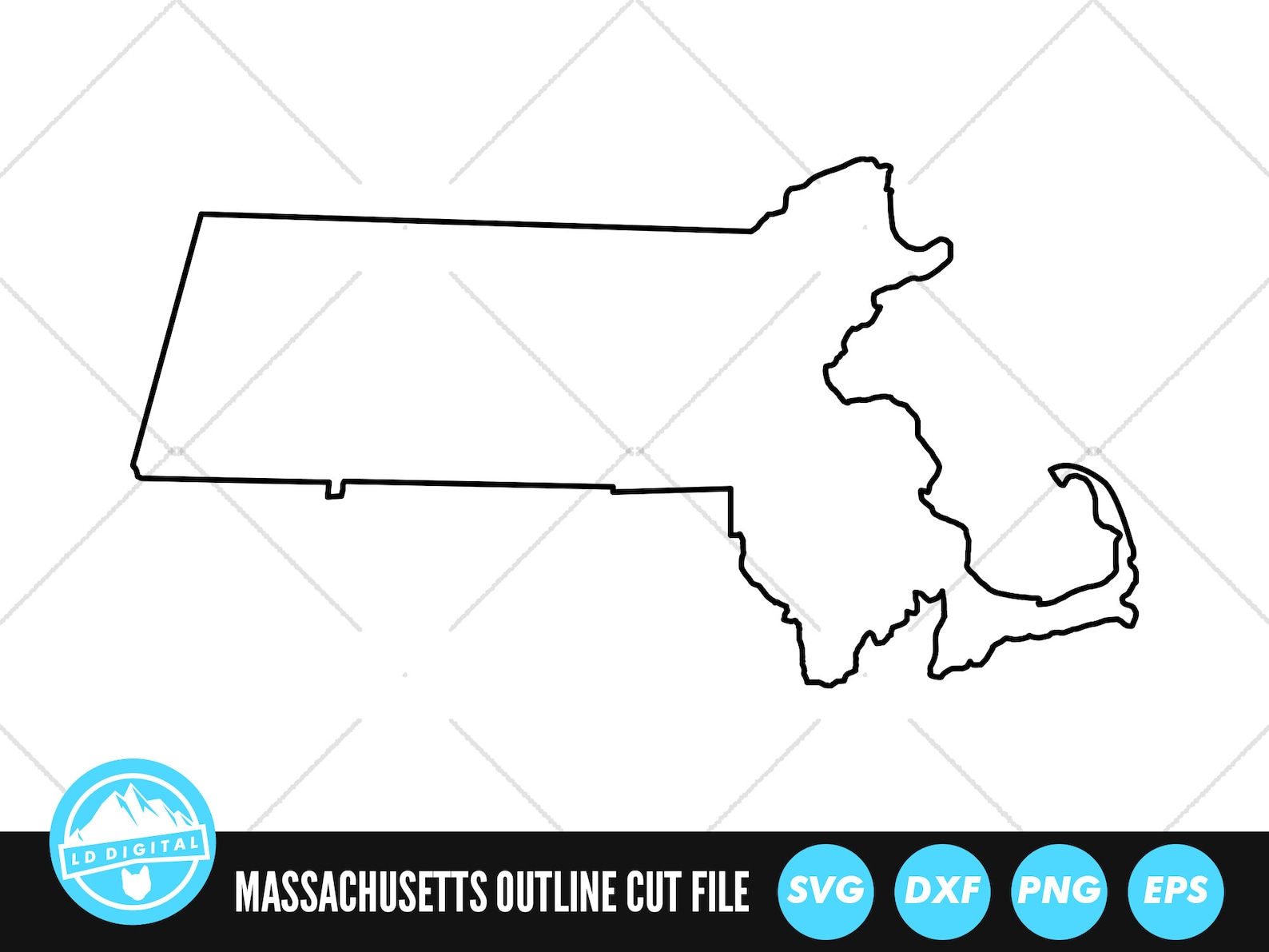 Massachusetts Outline SVG Files | Massachusetts Cut Files | United ...