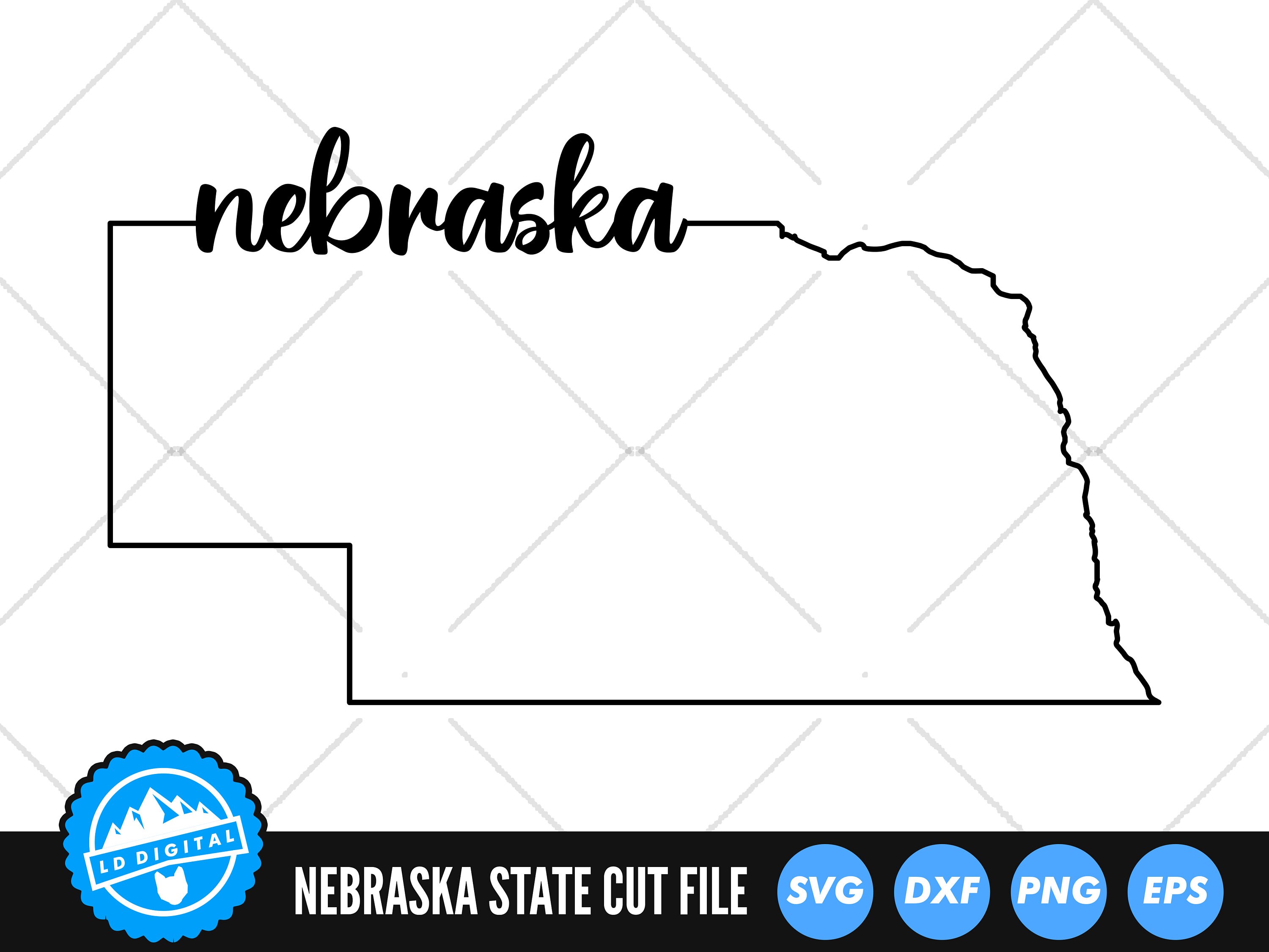 Nebraska Outline With Text SVG Files Nebraska Cut Files | Etsy