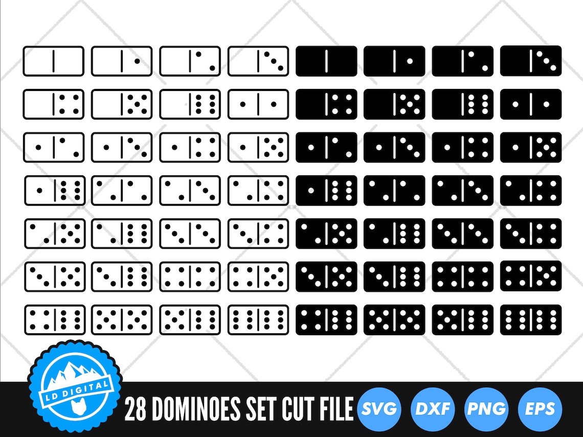 Dominoes SVG Files | Tiles Cut Files | Domino SVG Vector Files | Dominoes Vector | Dominoes Clip ...