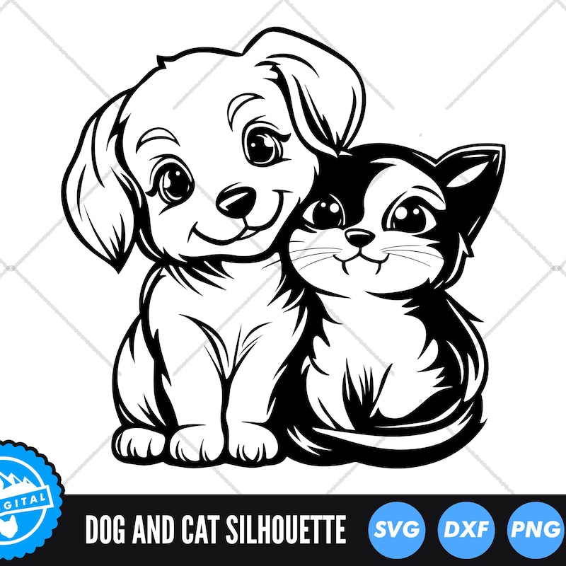 Dog and Cat Svg - Etsy