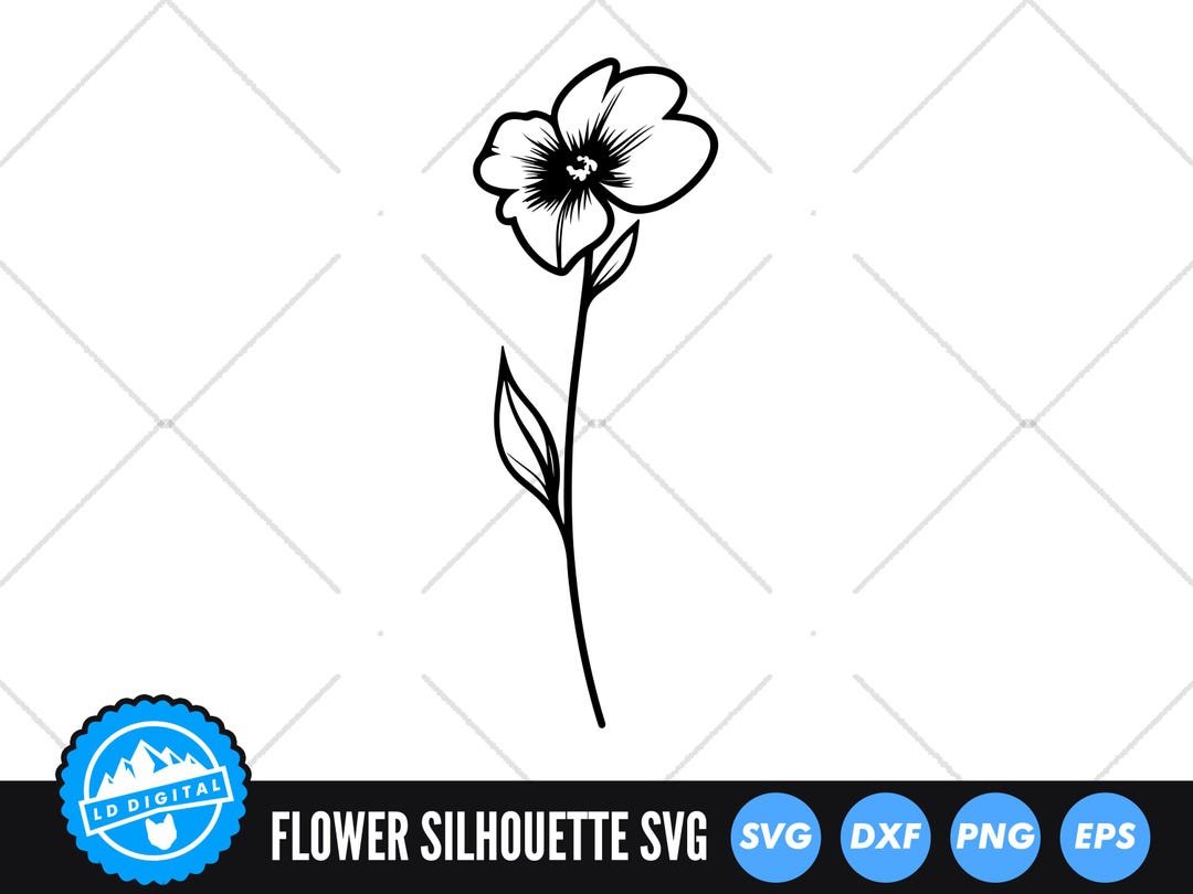 Flower SVG, Daisy SVG, Simple Flower Outline SVG, Floral Line Art Cut ...