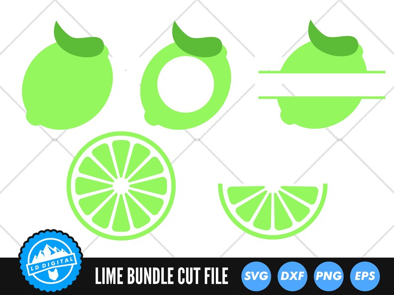 Lime SVG Bundle Kawaii Fruit SVG Lime Monogram Cut Files Lime Slice ...
