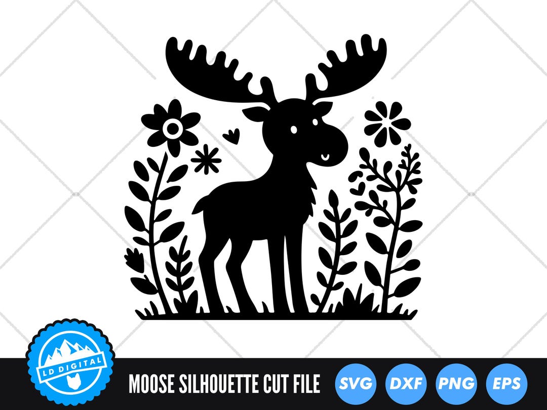 Moose SVG Files | Cute Moose Cut Files | Wild Animal Vector | Moose ...