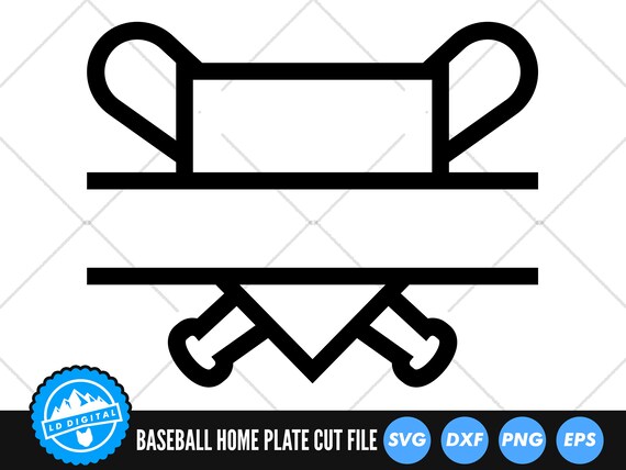 Home Plate Monogram SVG Files Home Plate Split Name Frame - Etsy